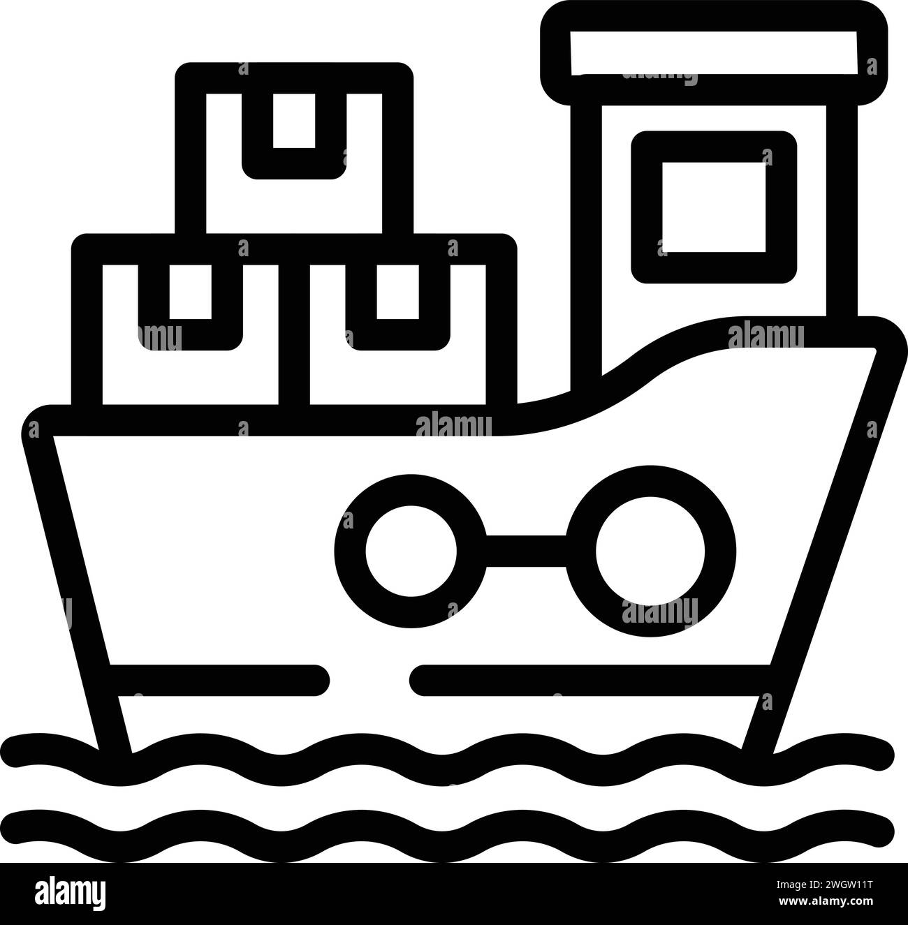Cargo ship icon outline vector. Storage logistic. Mover cargo box Stock ...