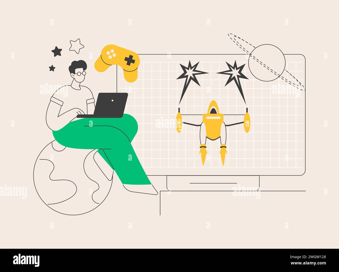 Action game abstract concept vector illustration Stock Vector Image ...