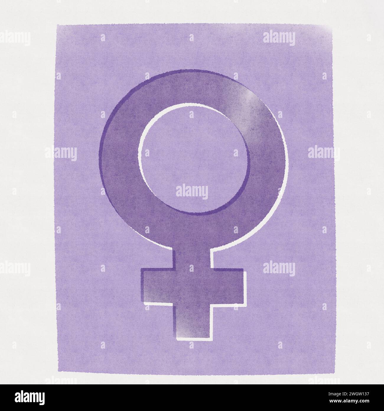 Feminine symbol, international women's day concept. Risograph style ...