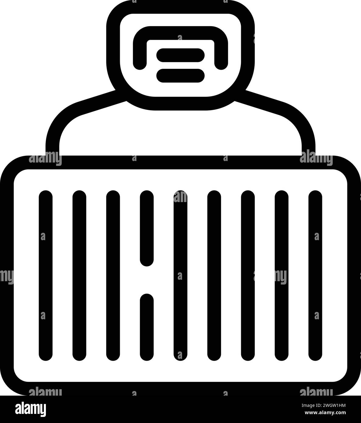 Loading container icon outline vector. Receptacle gear. Shipment mover ...