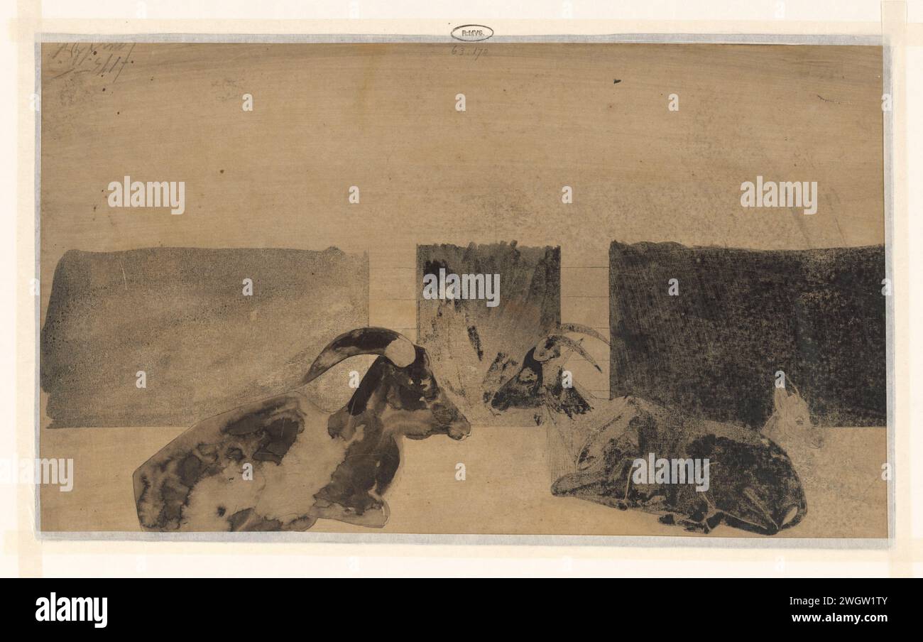 Some lying goats, Samuel Jessurun de Mesquita, 1878 - 1944 drawing ...