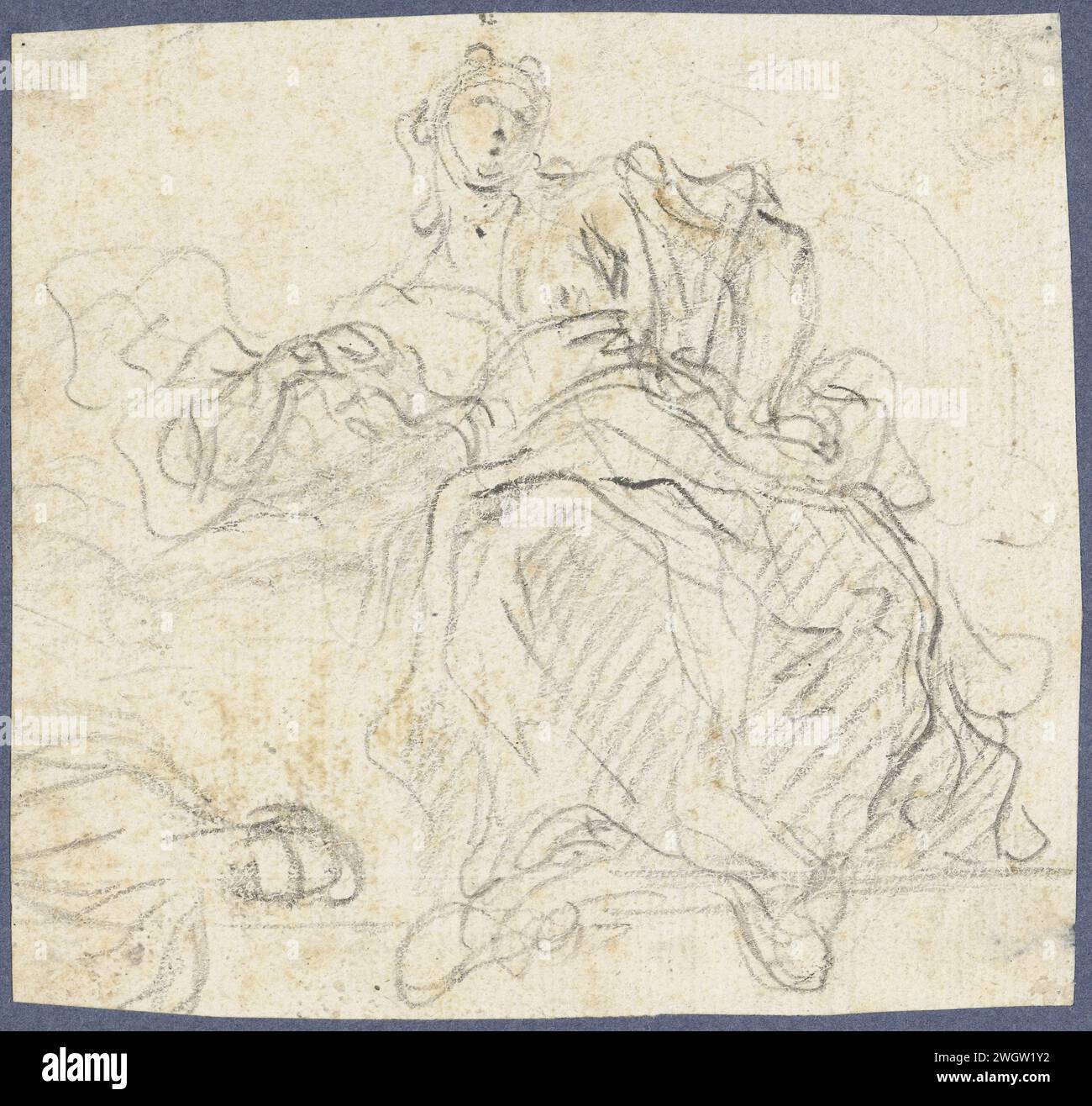 Seated female figure, Francesco Solimena, 1667 - 1725 drawing paper ...