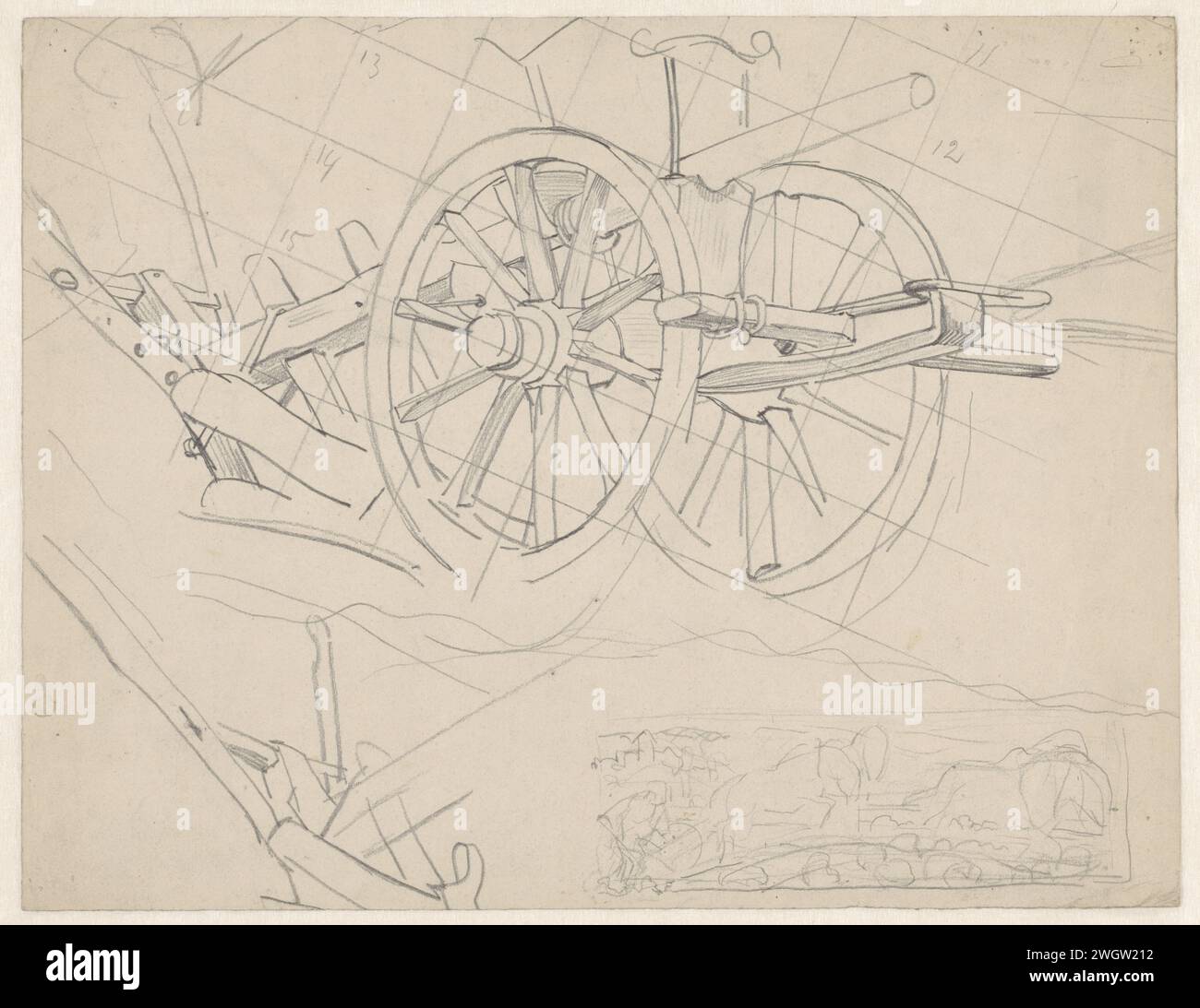 Study of Ploeg and a man with team and double span horses, 1880 - 1911 ...