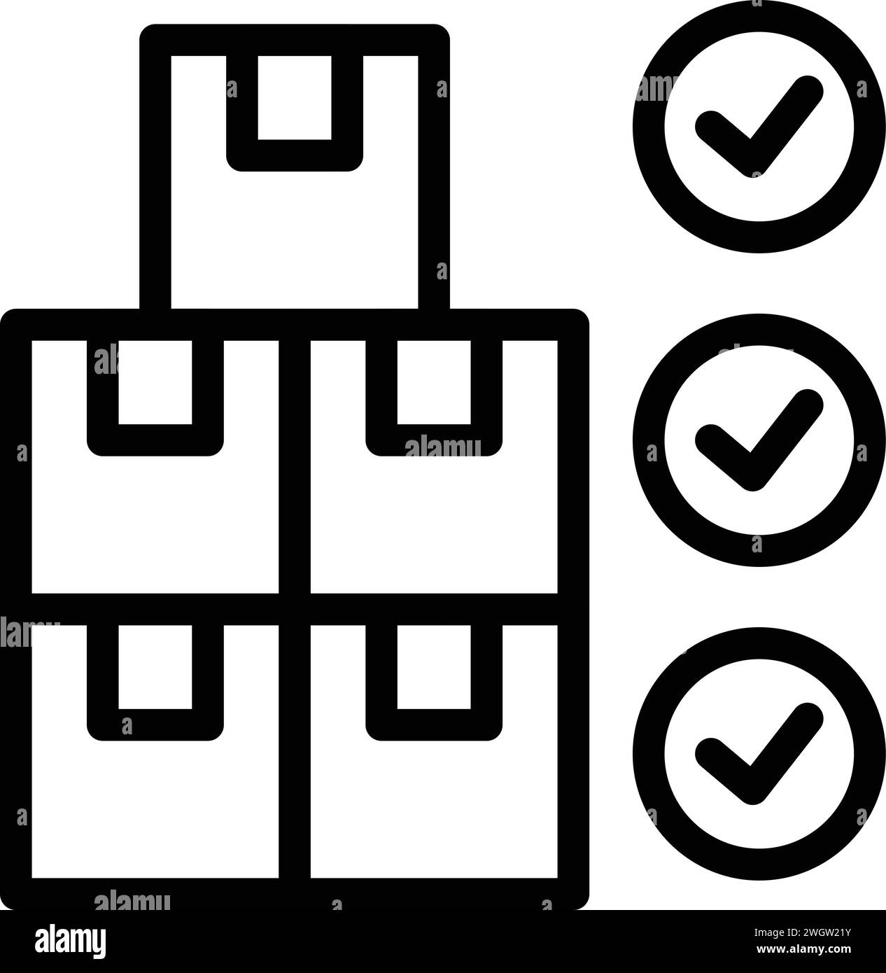 Parcel storage icon outline vector. Logistic mover. Carton inventory ...
