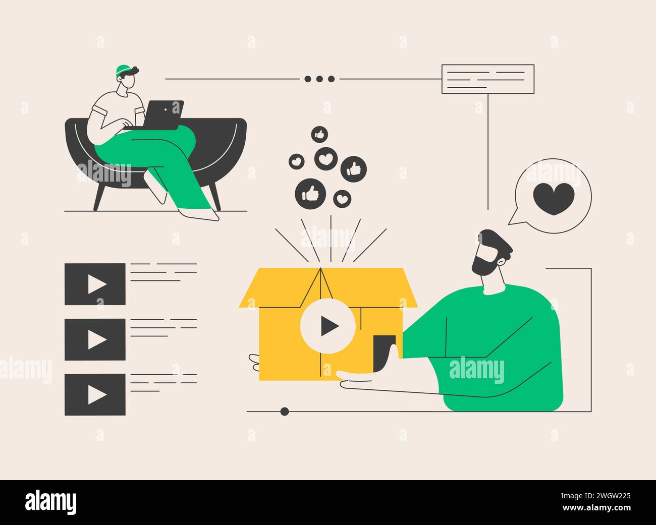 Unboxing video abstract concept vector illustration Stock Vector Image ...