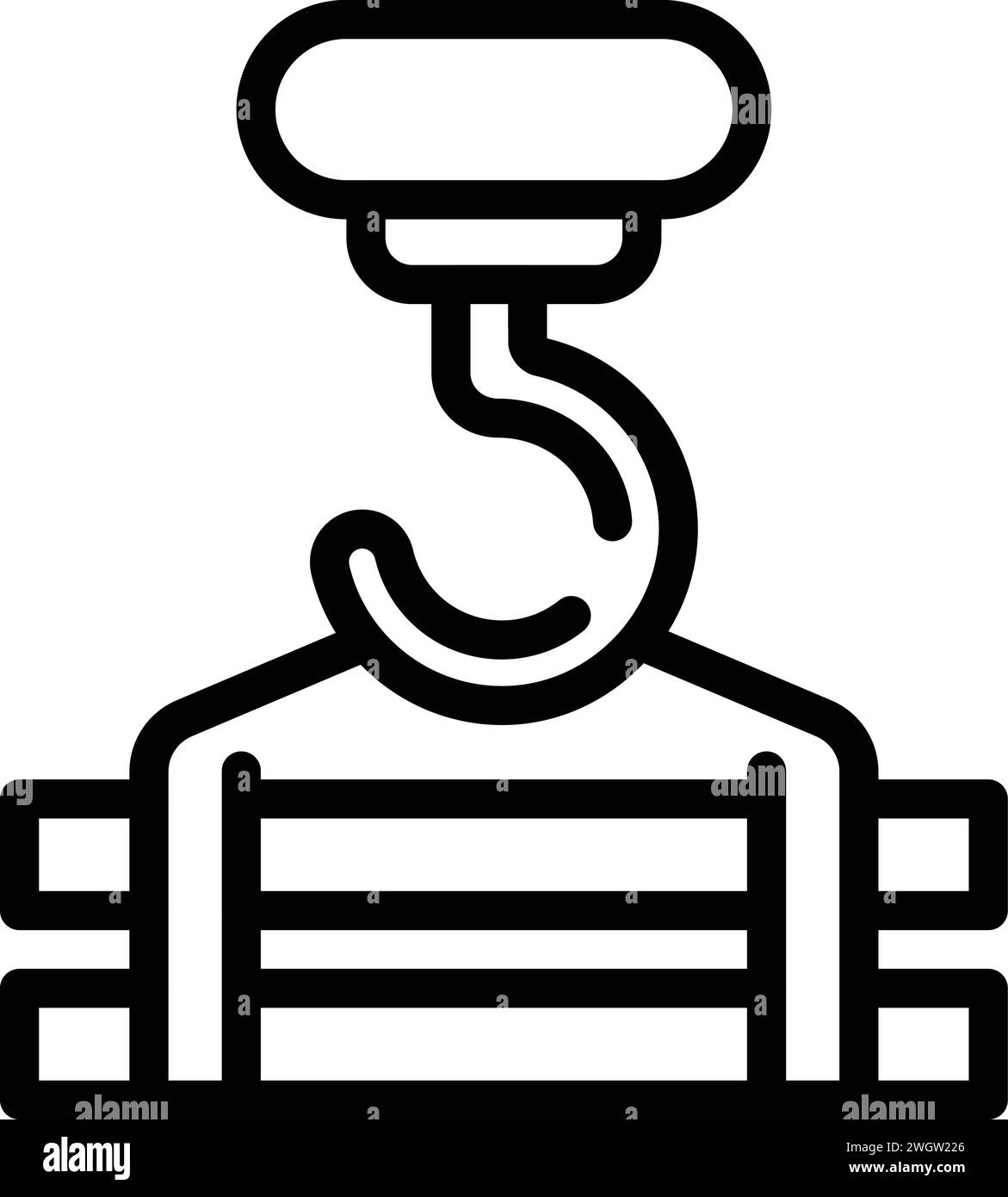 Loading goods crane icon outline vector. Pallet service. Package box ... Loading goods crane icon outline vector. Pallet service. Package box ...