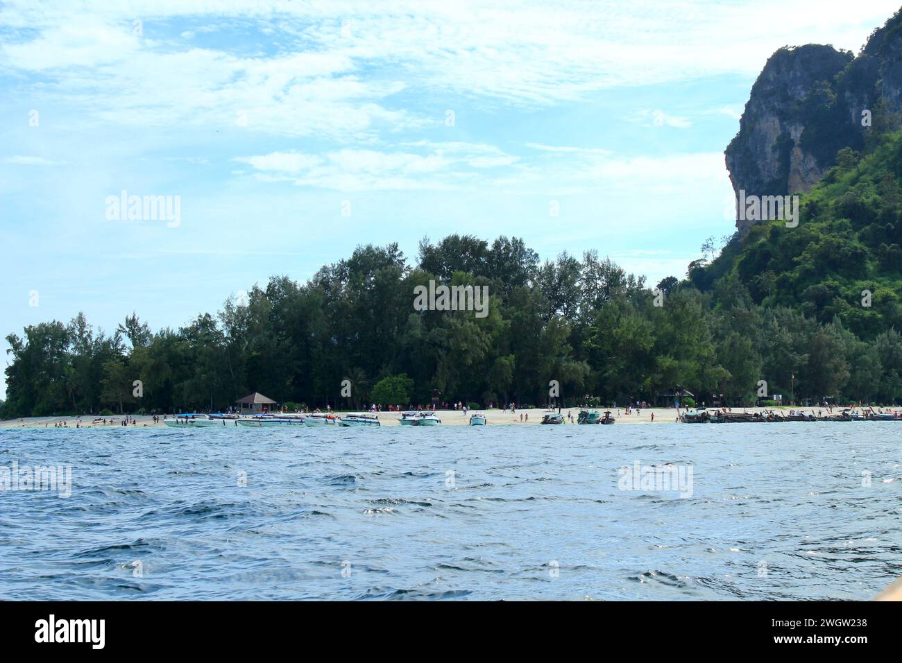 Tropical island with limestone rock, Krabi, Thailand Stock Photo - Alamy
