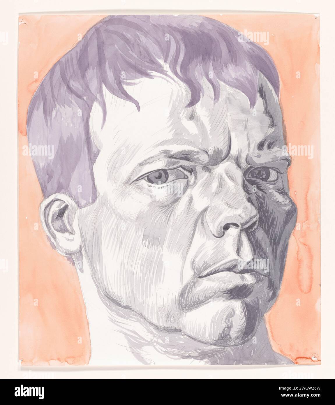Self -portrait 2001 No. 136, Philip Akkerman, 2001 drawing ¾ and face ...