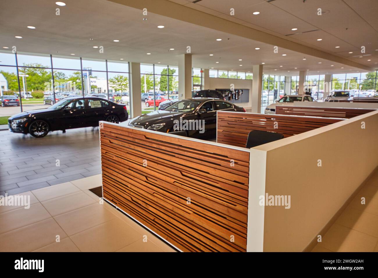 Modern Car Dealership Showroom Interior with Natural Light Stock Photo ...