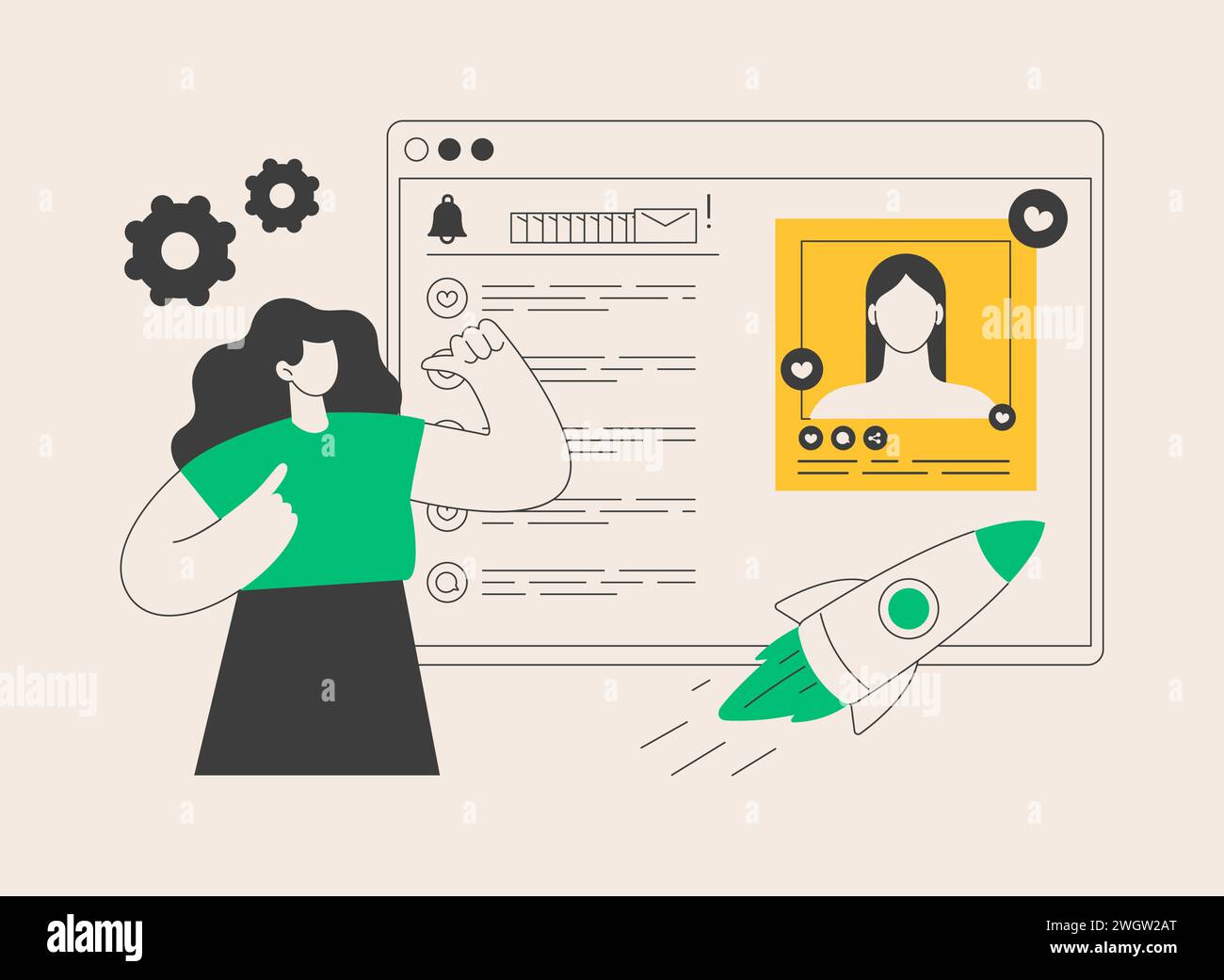 Viral content abstract concept vector illustration Stock Vector Image ...