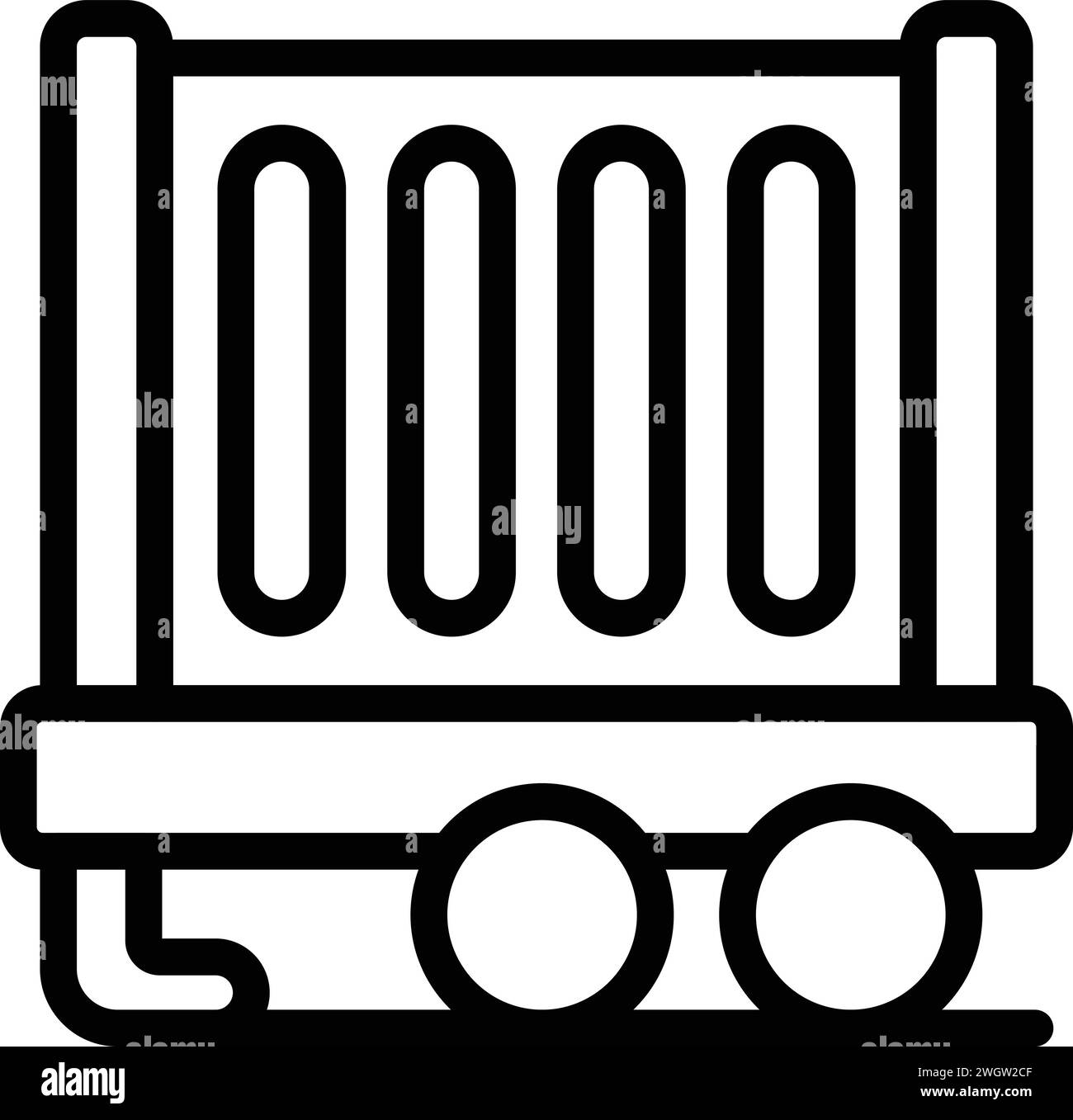Truck container icon outline vector. Fork lifting. Container service ...
