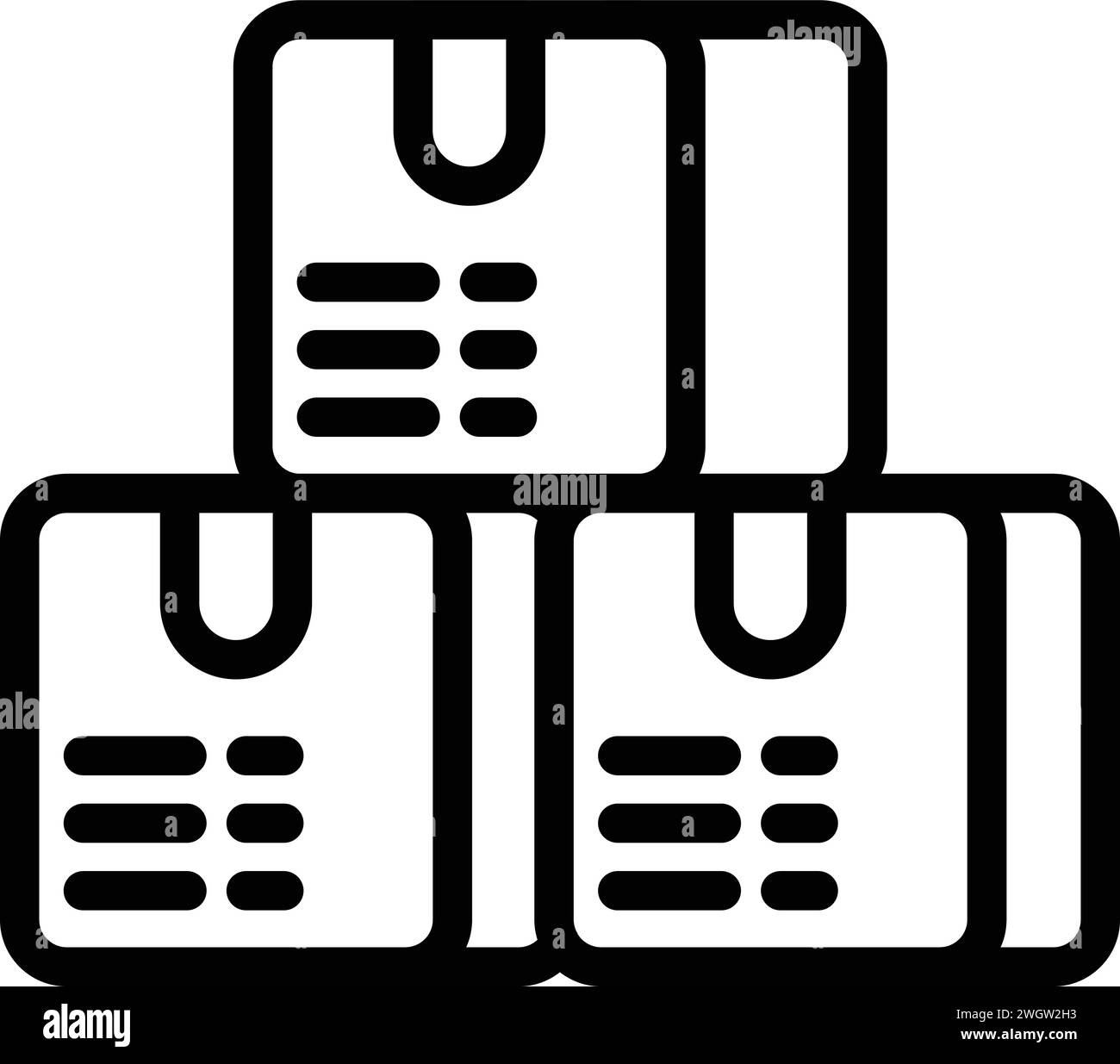 Parcel stack icon outline vector. Storage logistic. Box cargo mover ...