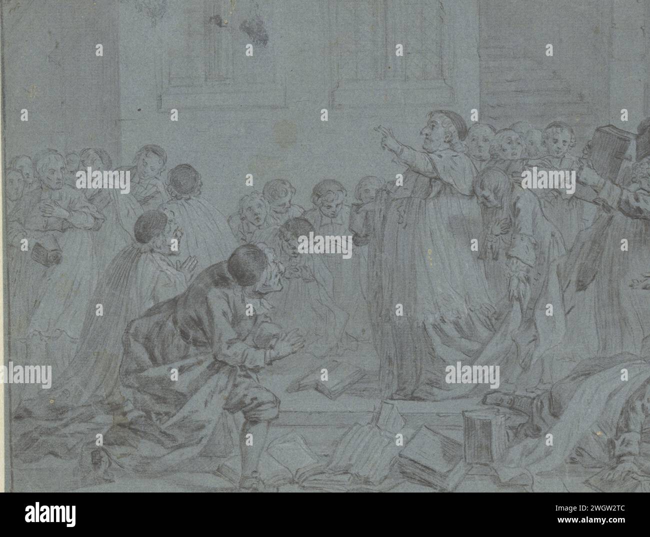 Illustration in the fifth singing of Le Lutrin by Nicolas Boileau ...