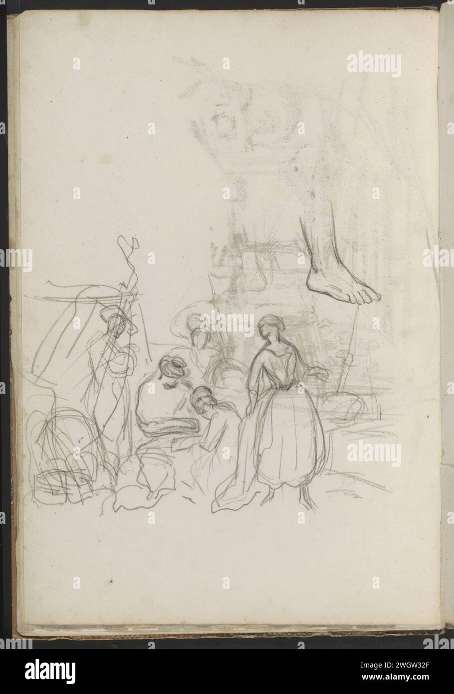 Study sheet with figures and feet, 1837 - 1881 Page 17 Verso from a ...
