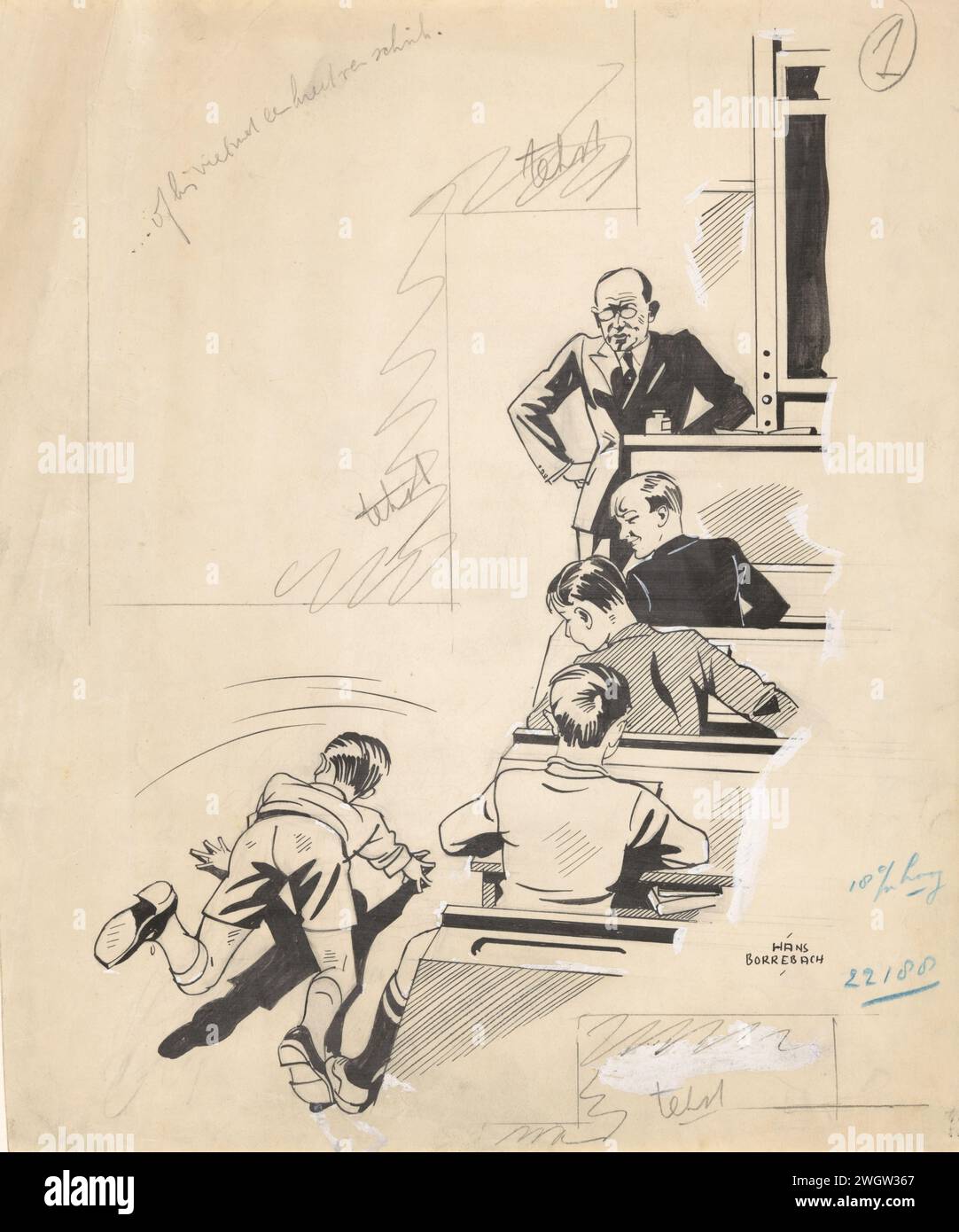 Boy falling desk hi-res stock photography and images - Alamy