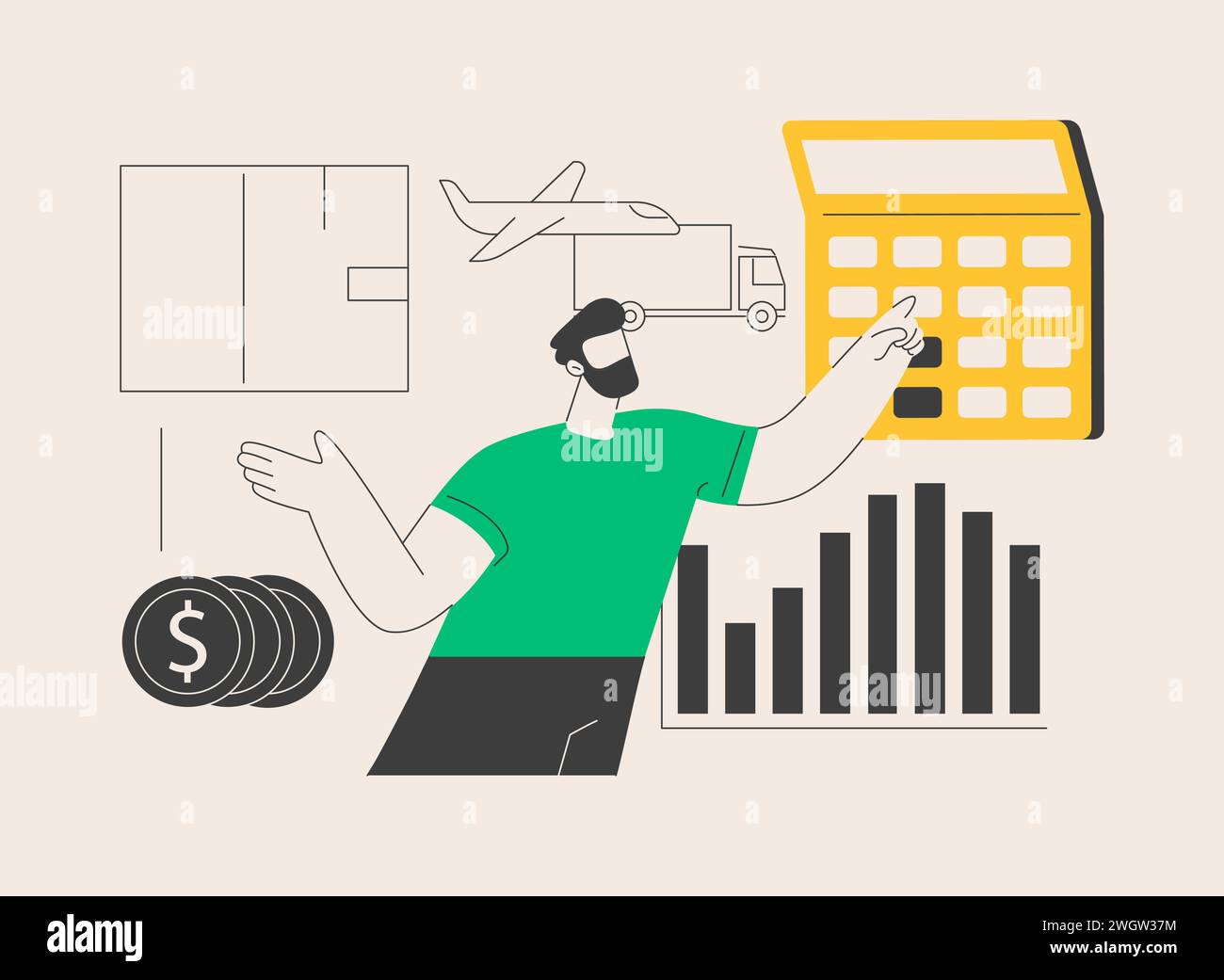 Supply chain analytics abstract concept vector illustration Stock ...