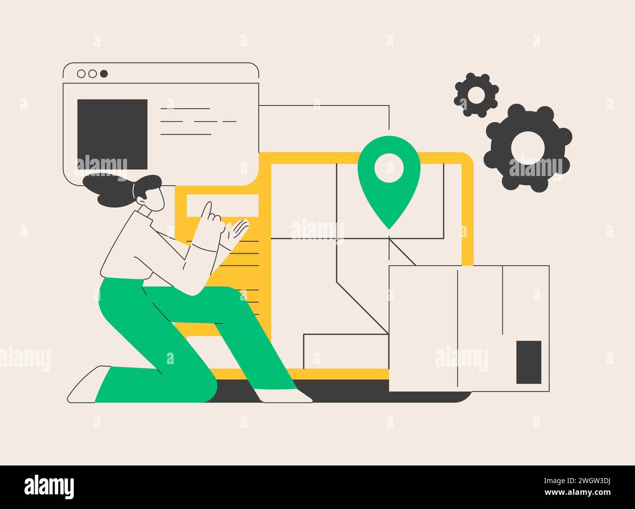 Handling and order processing abstract concept vector illustration ...