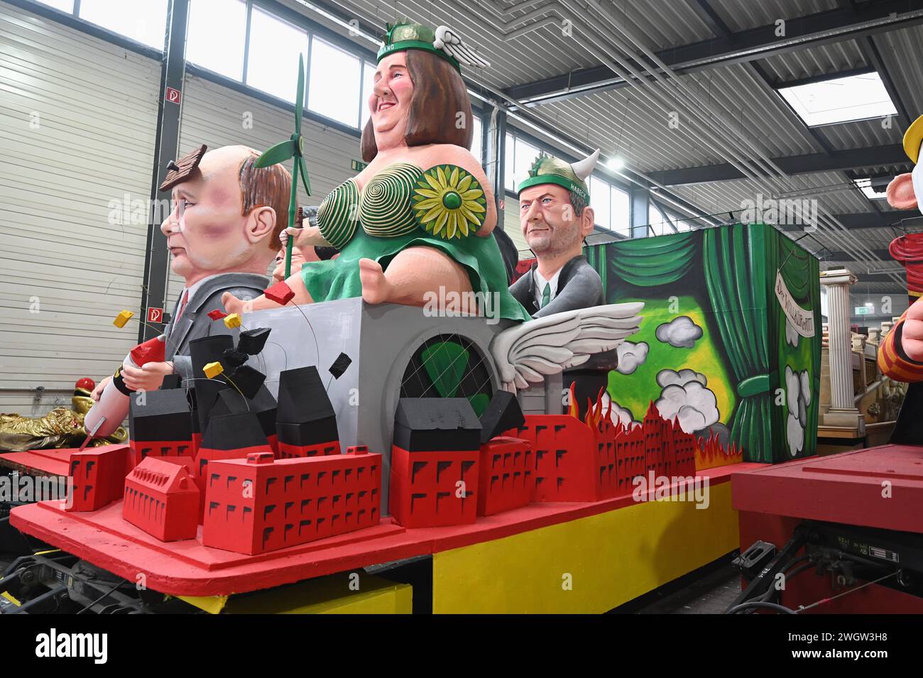 Cologne, Germany. 06th Feb, 2024. A theme float The Willkürenritt ...