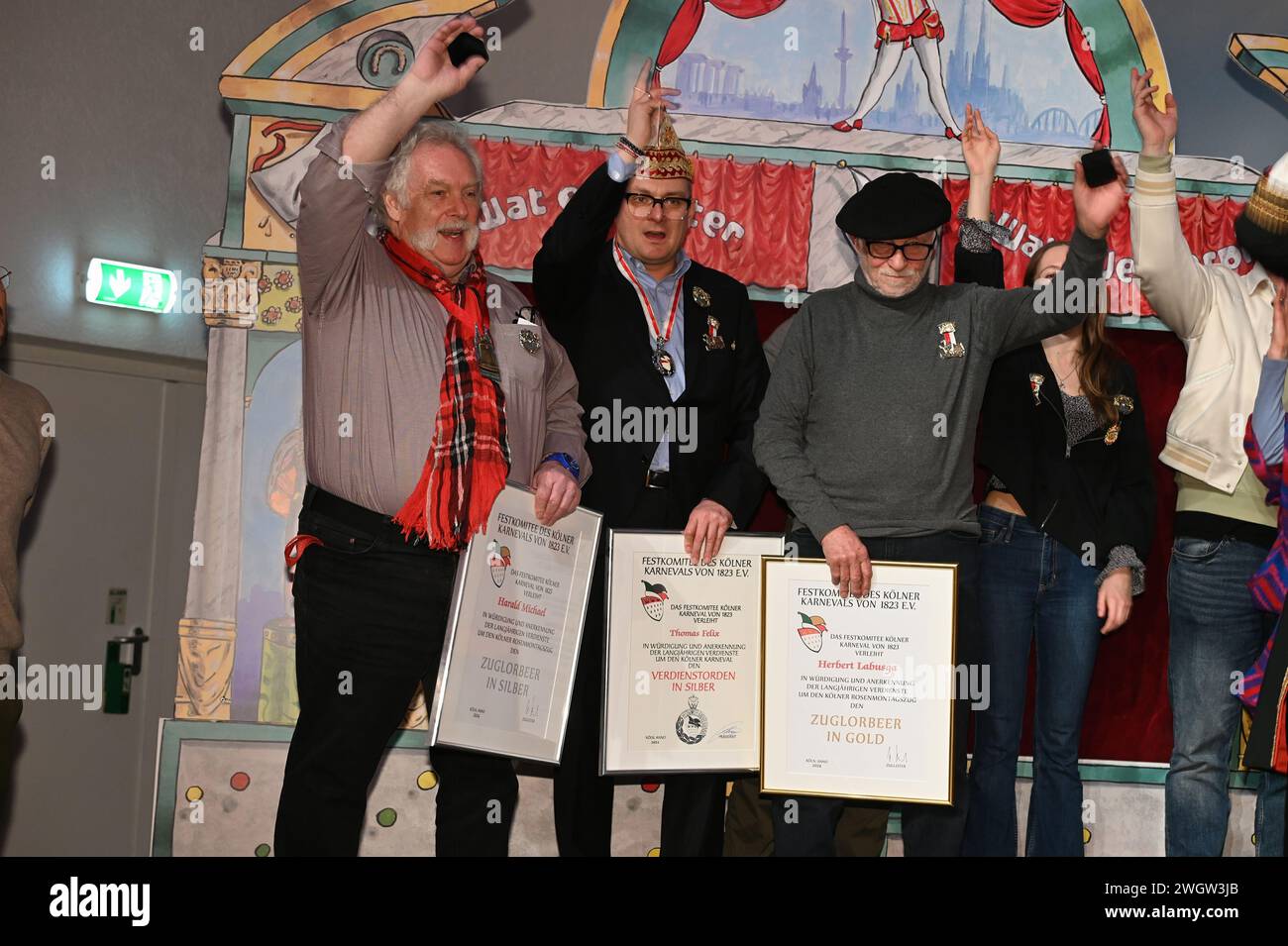 Cologne, Germany. 06th Feb, 2024. Honors for Harald Michael (l-r ...