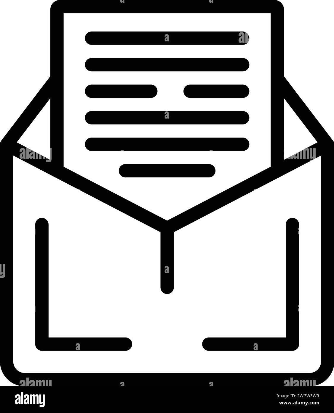 Mail text info icon outline vector. System student. Ai document system ...