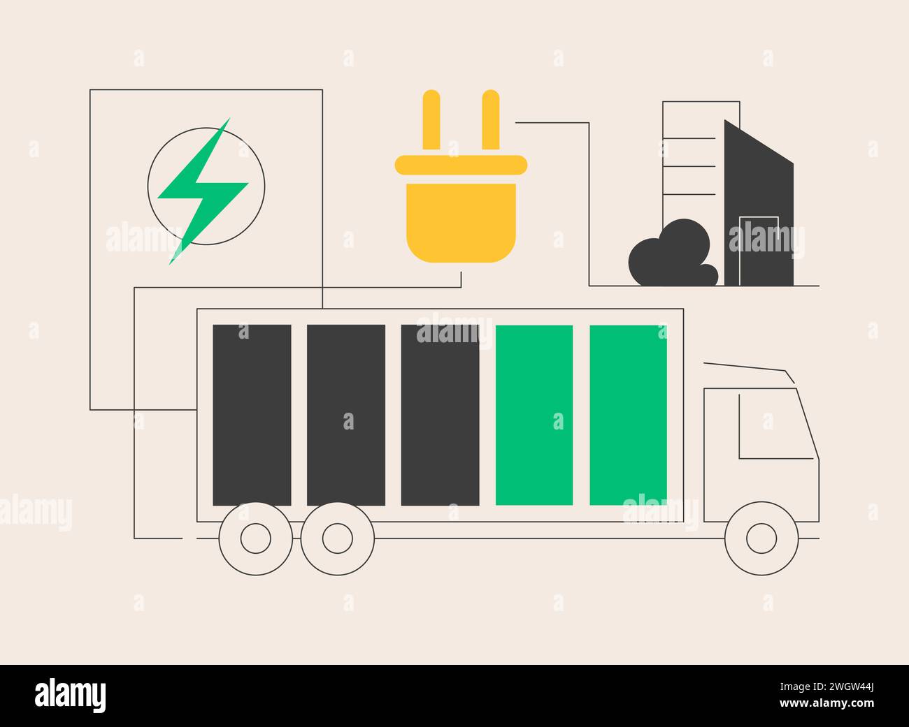 Electric trucks abstract concept vector illustration Stock Vector Image ...