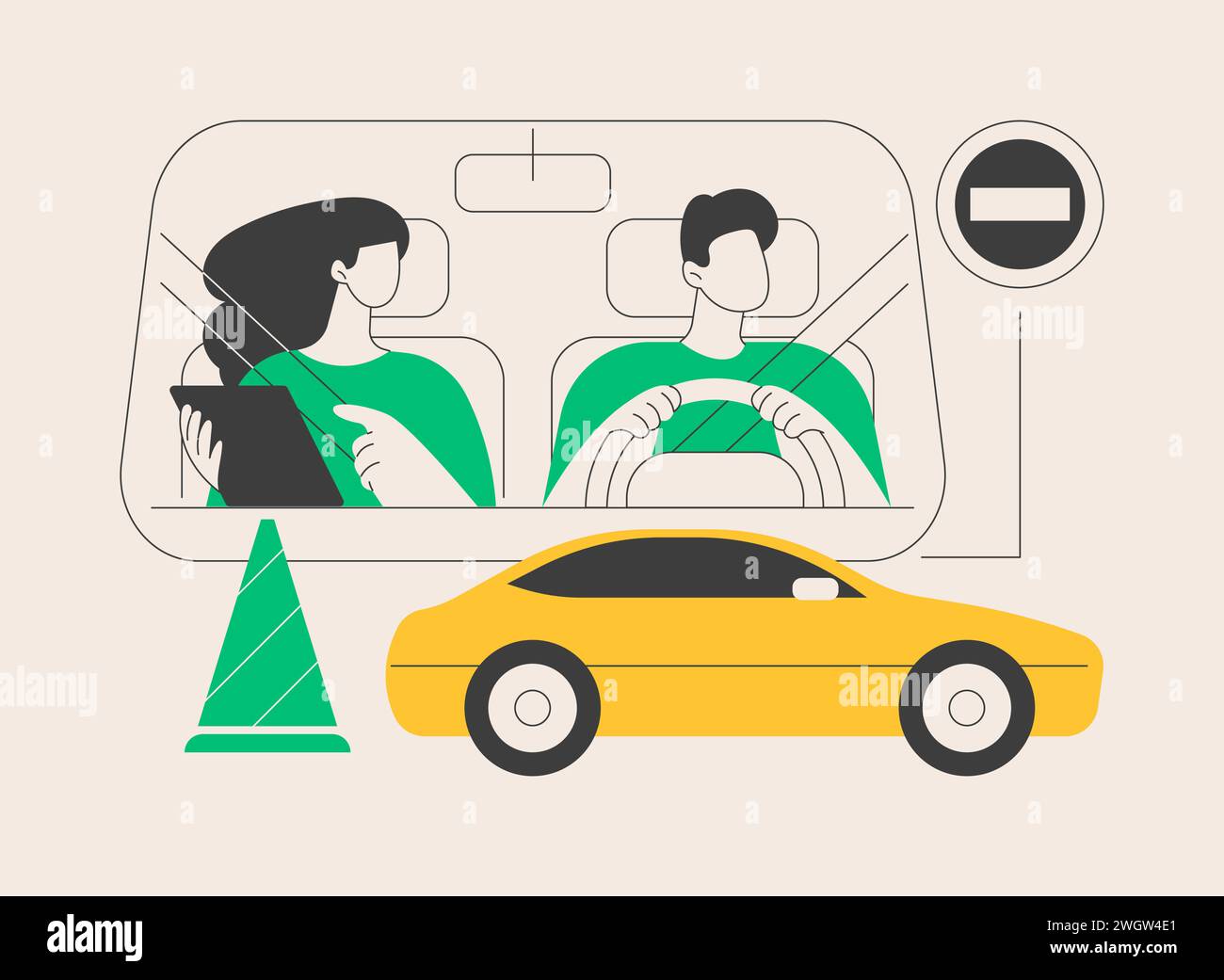 Driving lessons abstract concept vector illustration Stock Vector Image ...