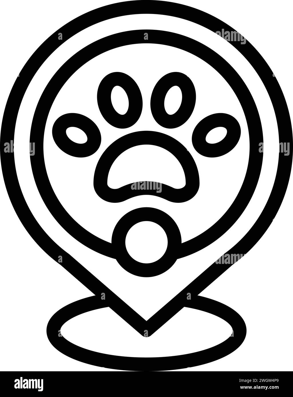 Dog location app icon outline vector. Pet tracker. Lost finder pet ...