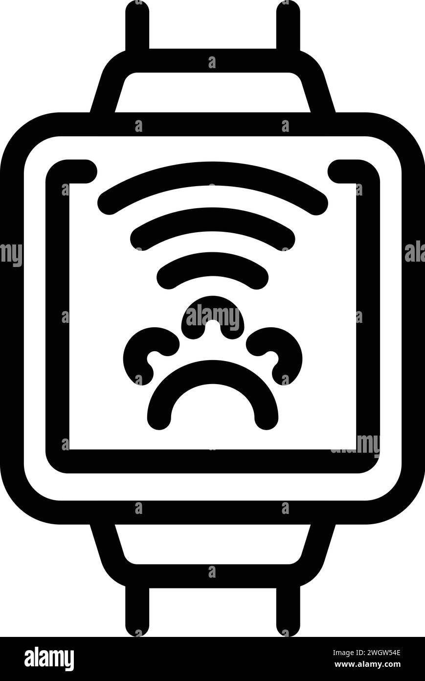 Wifi gps pet tracker icon outline vector. Online app. Care animal walk ...