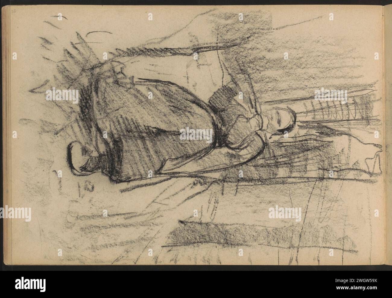 Young woman with Takkenbos, c. 1884 - c. 1887 Page 28 from a sketchbook ...