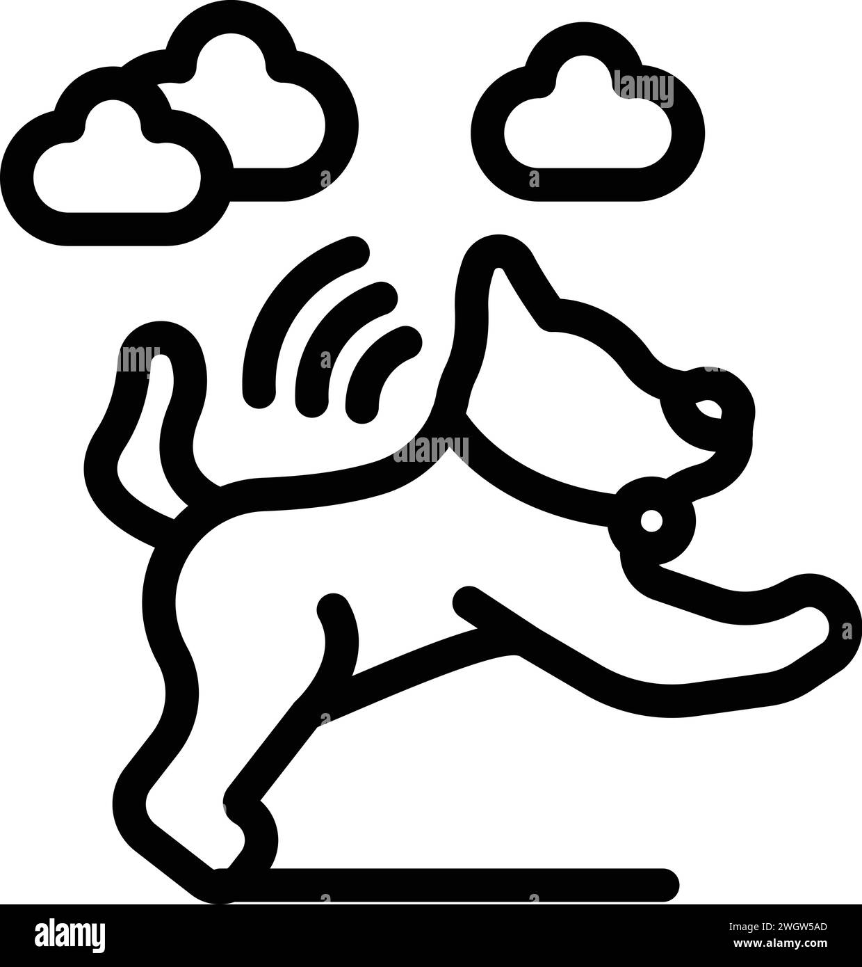 Jumping dog tracker icon outline vector. Online urban view. Button ...