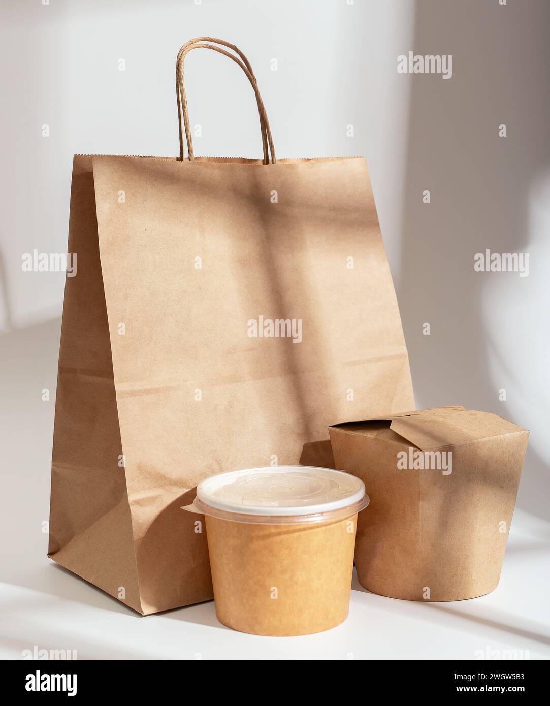 Food delivery package, craft brown packs, bags, boxes, container for ...