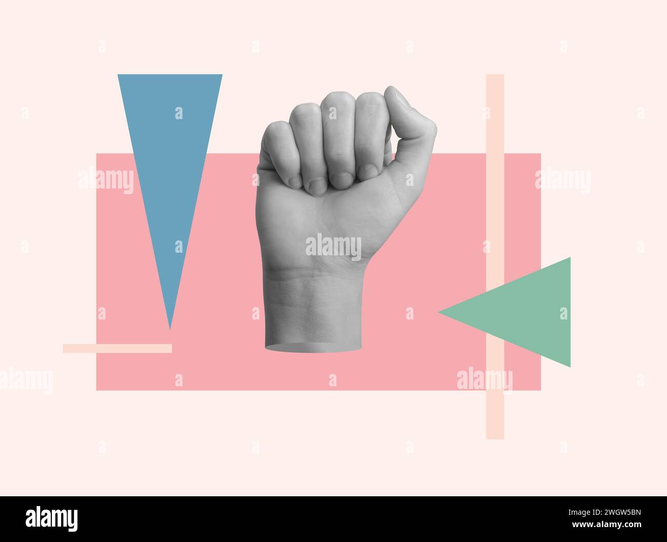 Girls power. Woman fist raised up. Female hand fighting, protesting ...