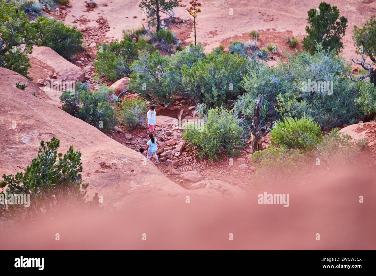 Hiking Adventure in Sedona's Red Rocks, Elevated View Stock Photo - Alamy