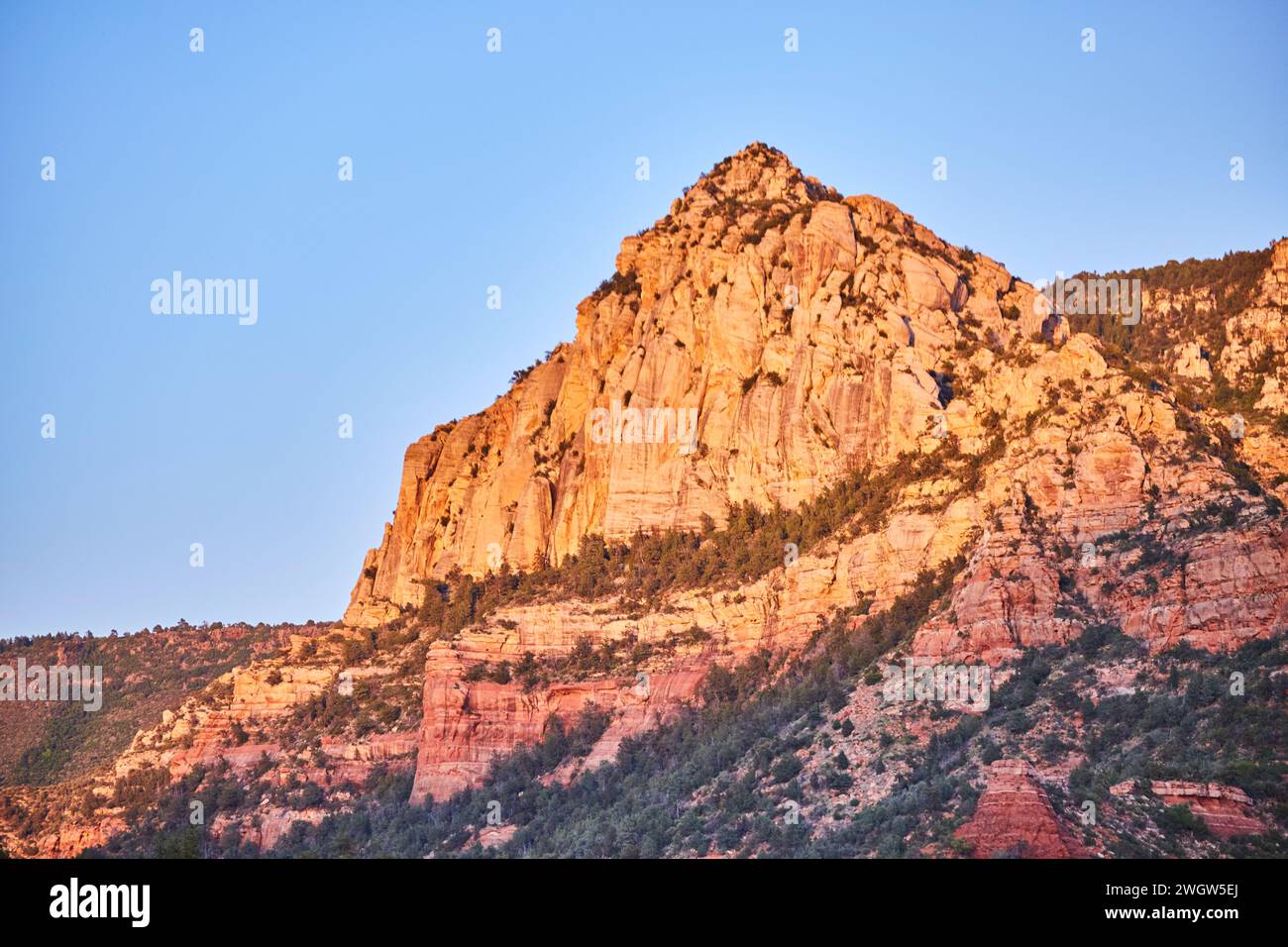 Sedona Mountain Sunset, Golden Hour Glow, Rugged Arizona Landscape ...