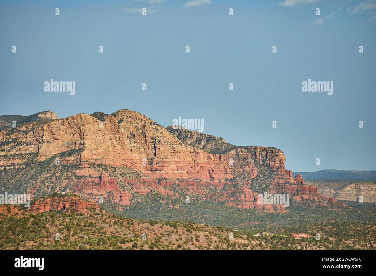 Sedona Red Rock Mountains, Lush Greenery and Clear Skies - Elevated ...