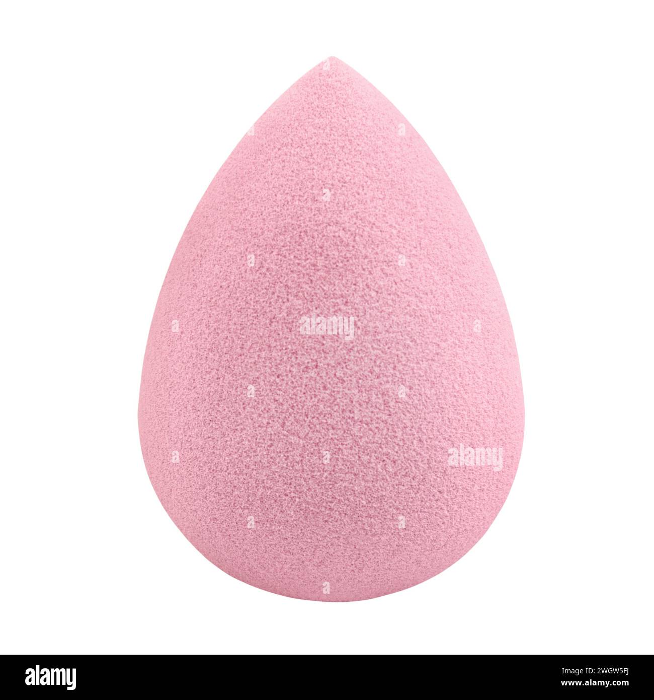 Cosmetic product make up egg pink sponge isolated on white background ...