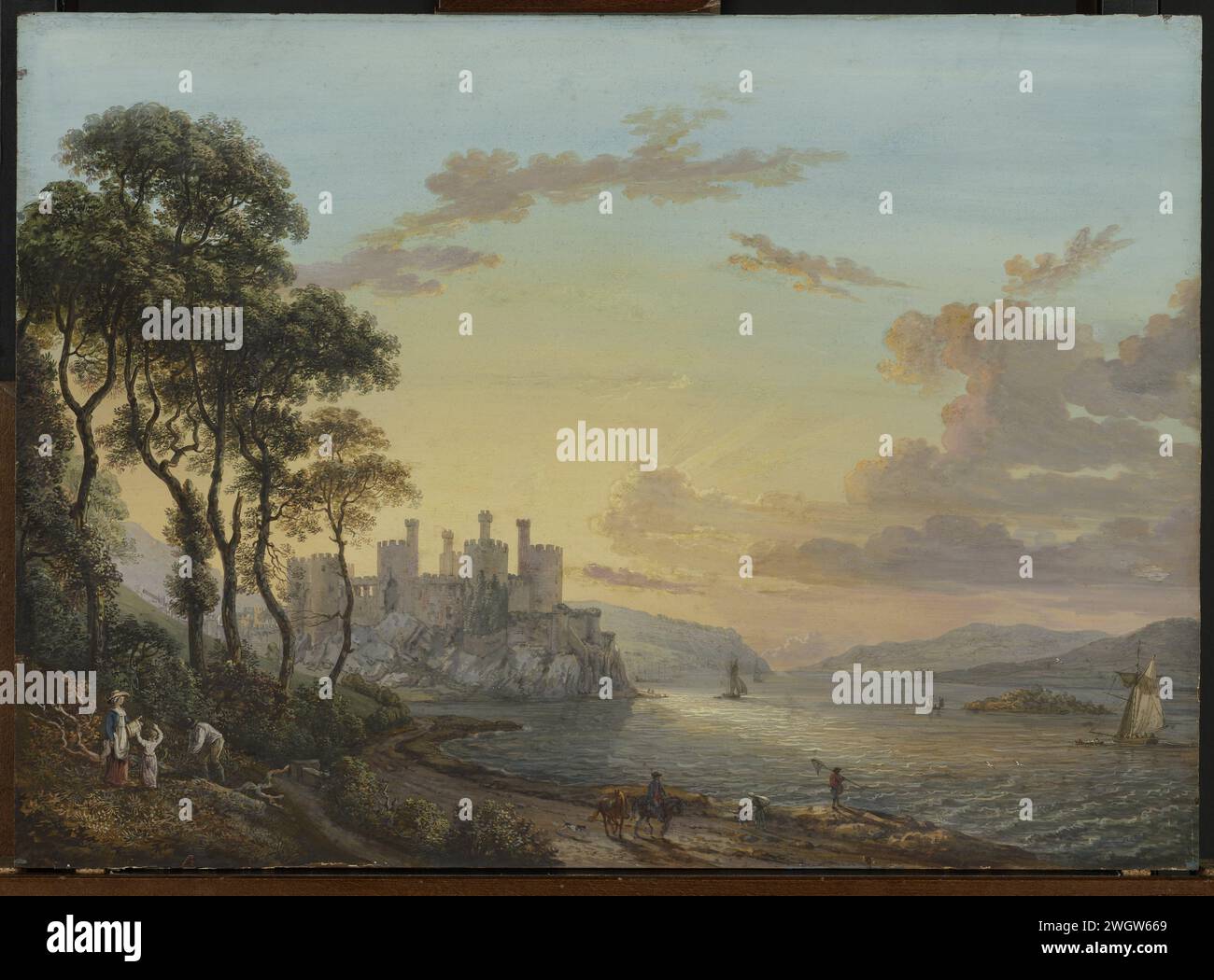 View of Conway Castle, Wales, Paul Sandby, 1771 - 1776 drawing Carrier ...