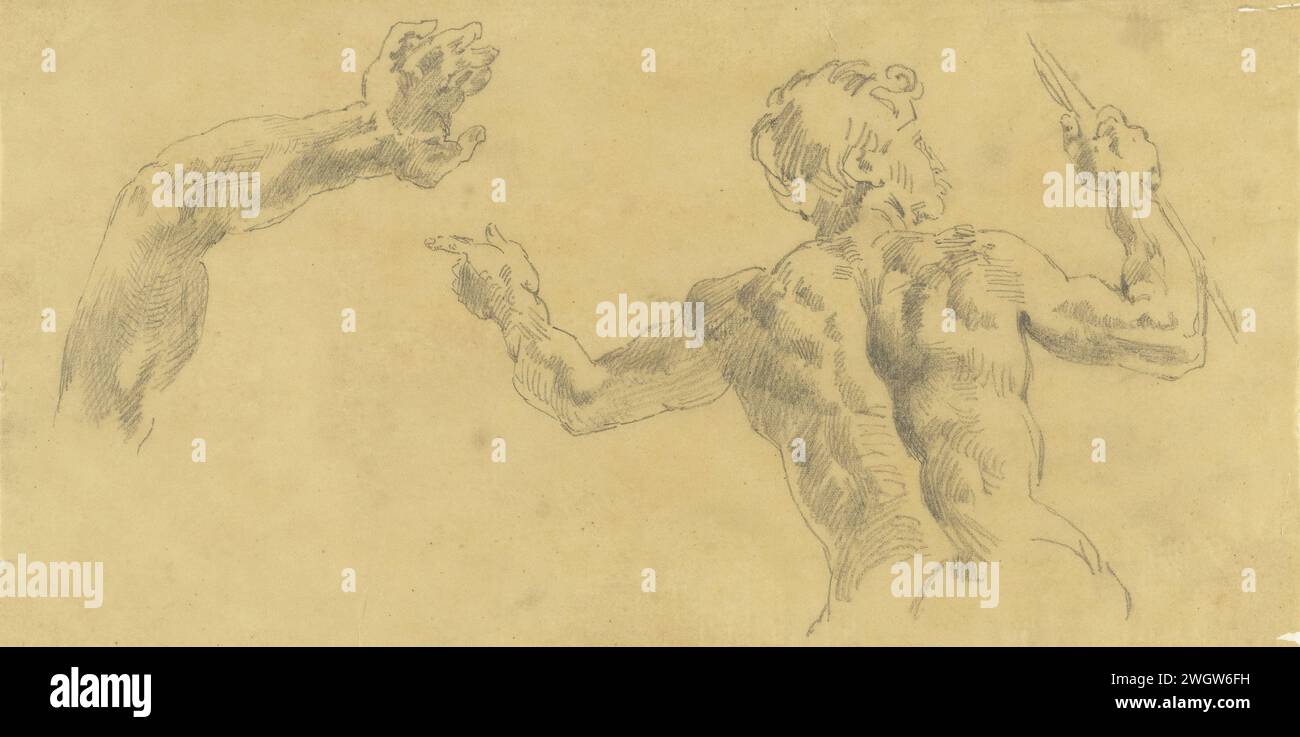 Sketches of an arm and a man, which was seen on the back, Eugène ...
