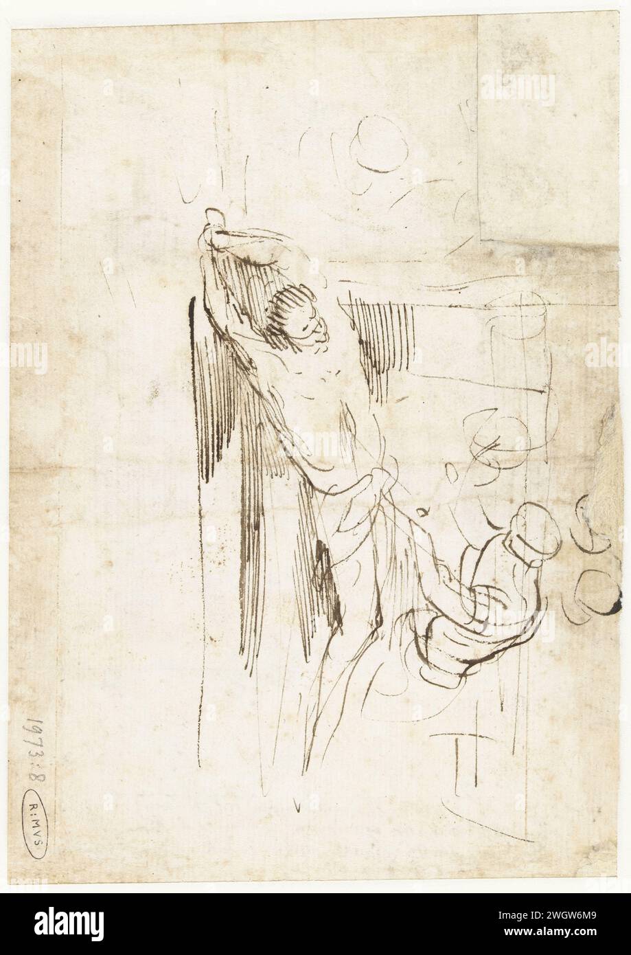 Torture of Saint Erasmus, Pier Francesco Mola, 1649 drawing Sketch for ...