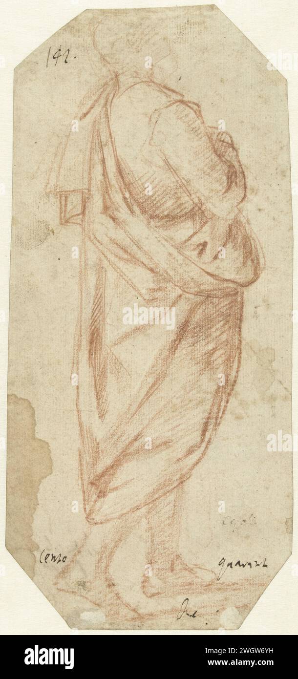 Current young man with wide cloak, cigoli, 1570 - 1613 drawing paper ...