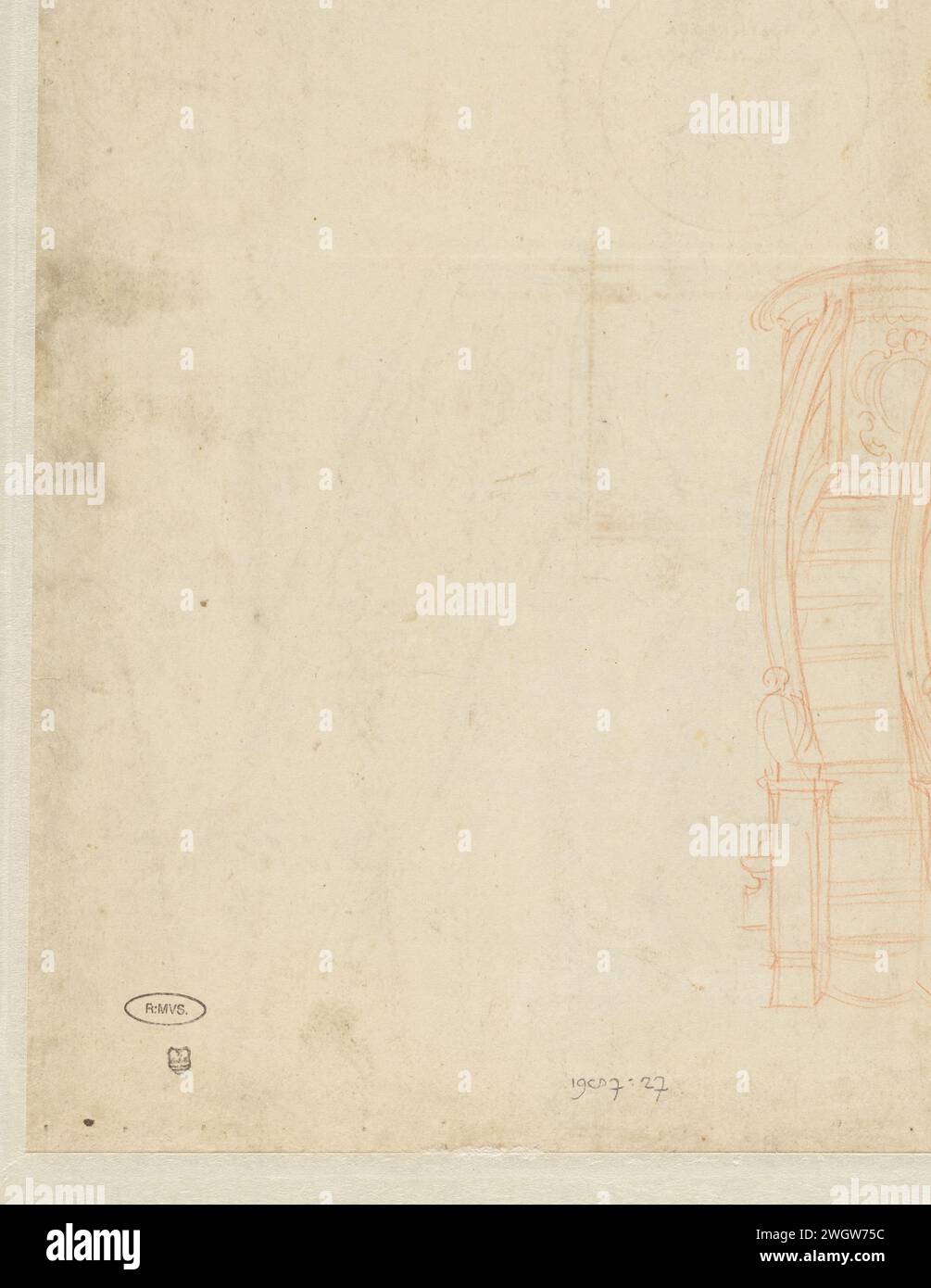 Sketch for the stairs of a pulpit, Jan Claudius de Cock, 1678 - 1736 ...