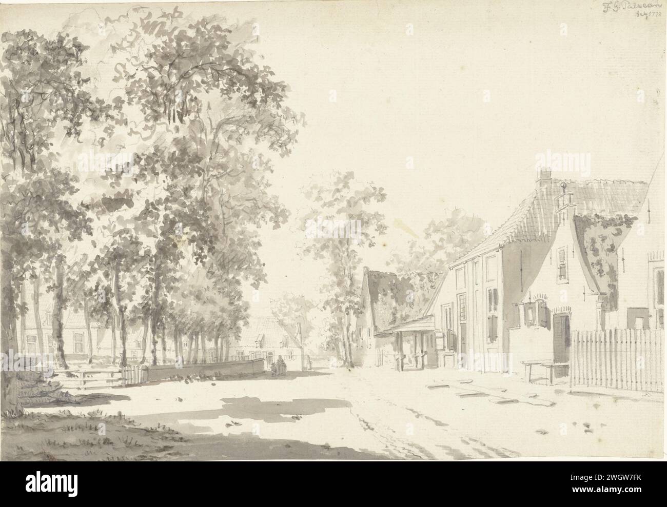 Face in the village of Gapinge on Walcheren, F.G. Palsean, 1778 drawing ...