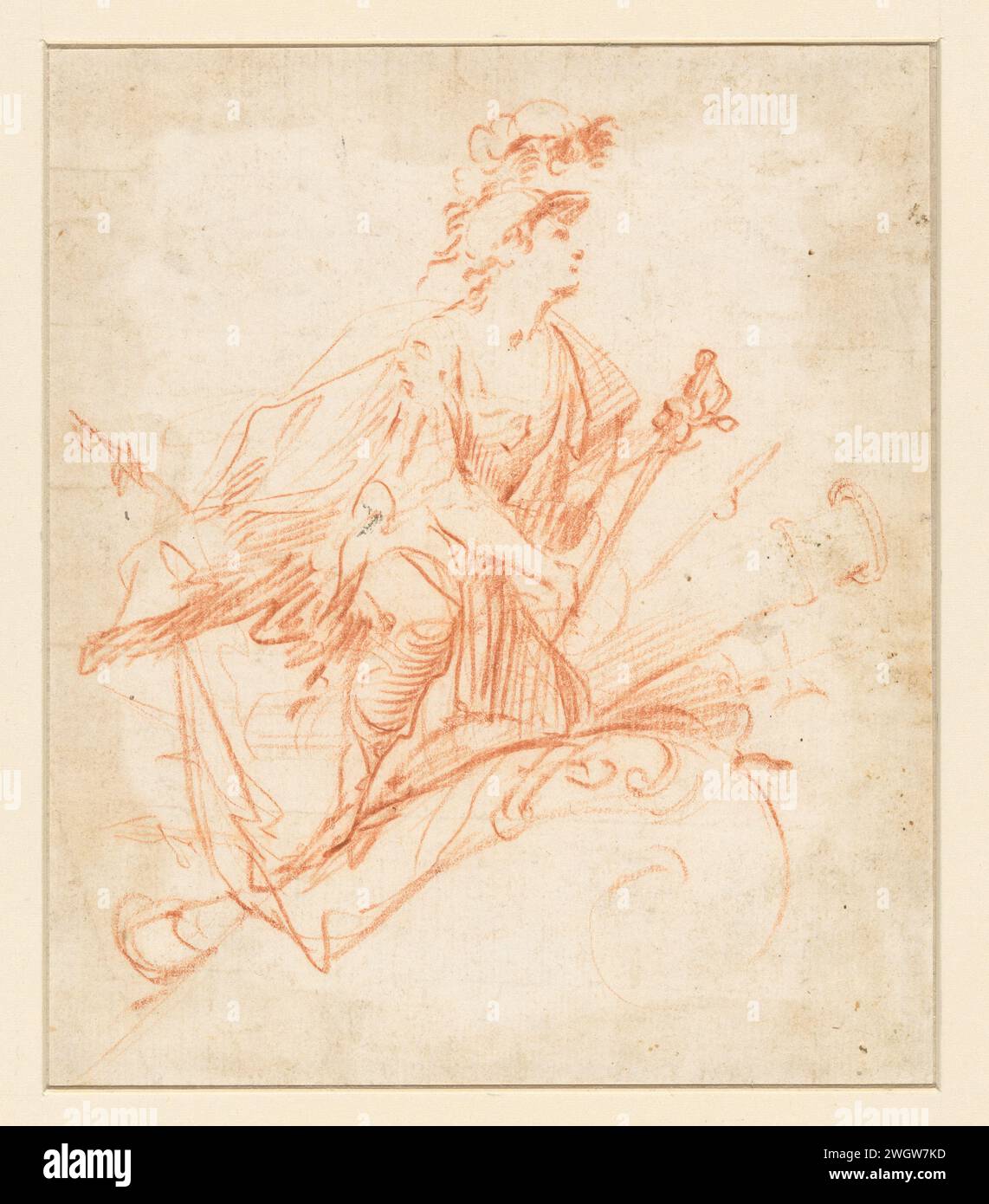 Warrior kneeling at a trophy, Jacques Bellange, 1602 - 1620 drawing ...