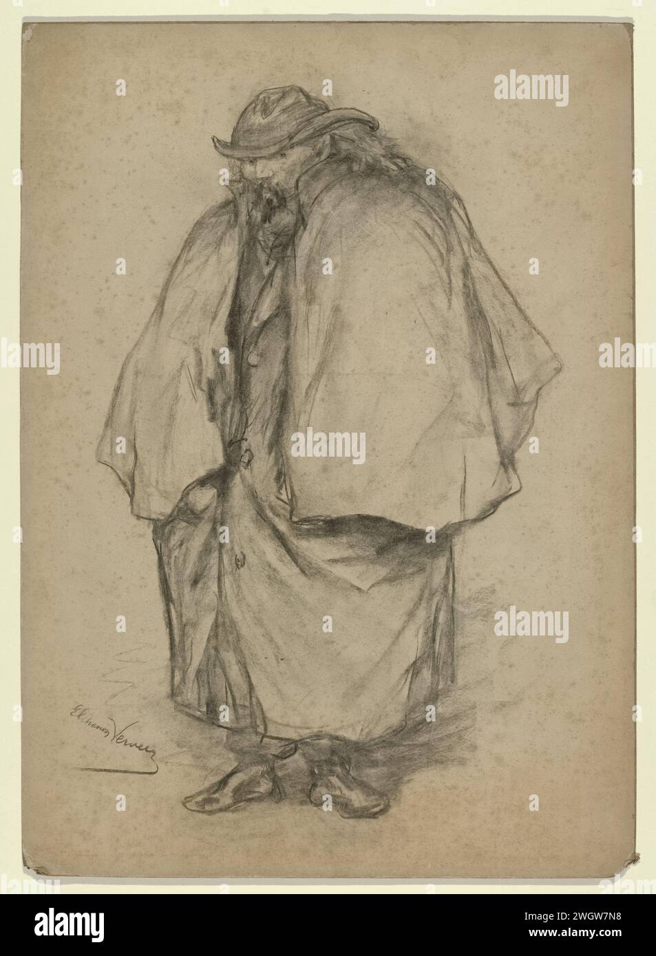 Caricature portrait of the painter Theophile de Bock, Elchanon Verveer ...