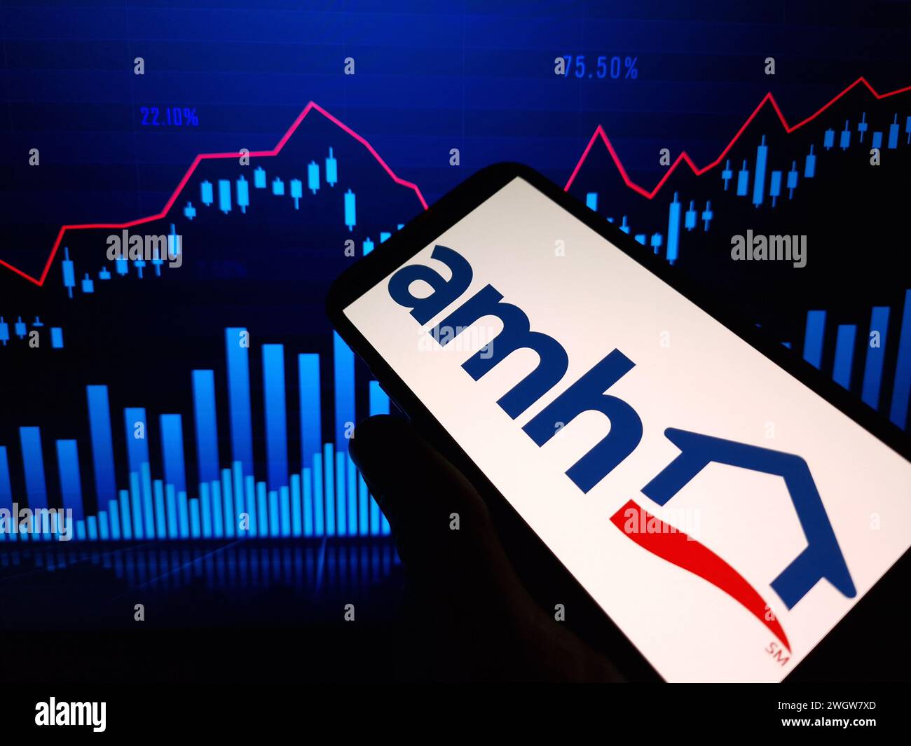 Konskie, Poland - February 05, 2024: American Homes 4 Rent company logo ...