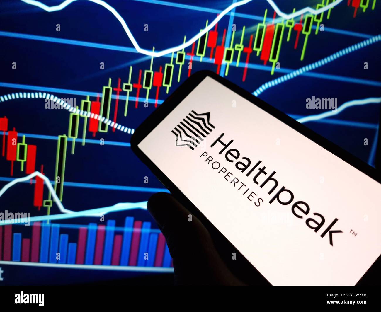 Konskie, Poland - February 05, 2024: Healthpeak Properties company logo ...