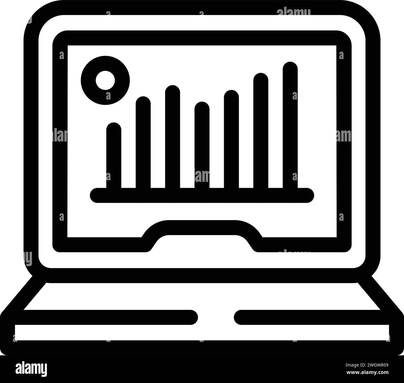 Online video content graph icon outline vector. Social media. Trending ...