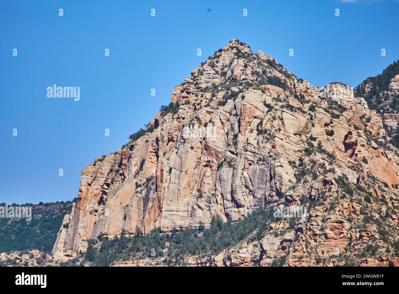 Rugged Sedona Mountain Peak with Stratified Rock Layers Stock Photo - Alamy
