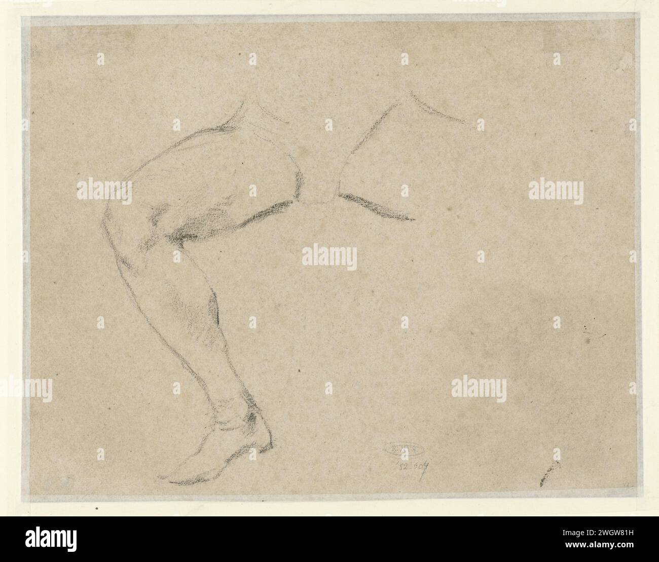 Leg Study, Anonymous, 1700 - 1800 drawing paper. chalk legs Stock Photo ...