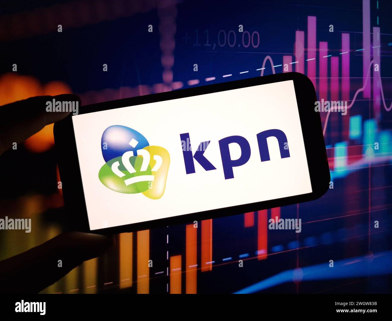 Konskie, Poland - February 05, 2024: KPN company logo displayed on ...